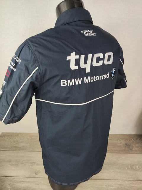 MAGLIETTA COLLETTO UFFICIALE BMW Motorrad Tyco Racing Team Uomo Navy ...