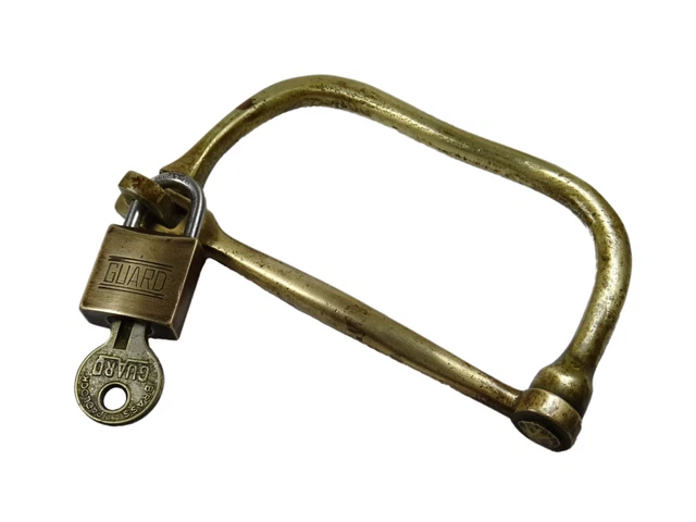 MILITARY LOCK SOLID Brass Padlock With Padlock And Key Antique Vintage ...