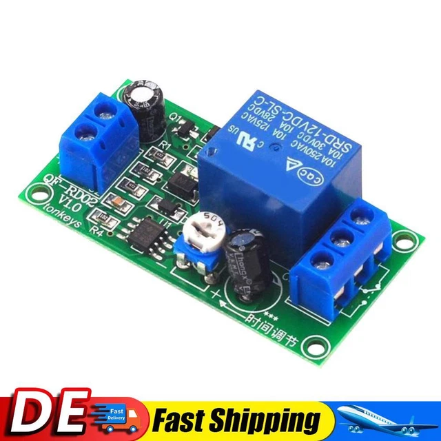 TIME ADJUSTABLE DELAY Relay Module NE555 Timer Control Switch Board 12V DC DE EUR 7,46 - PicClick DE