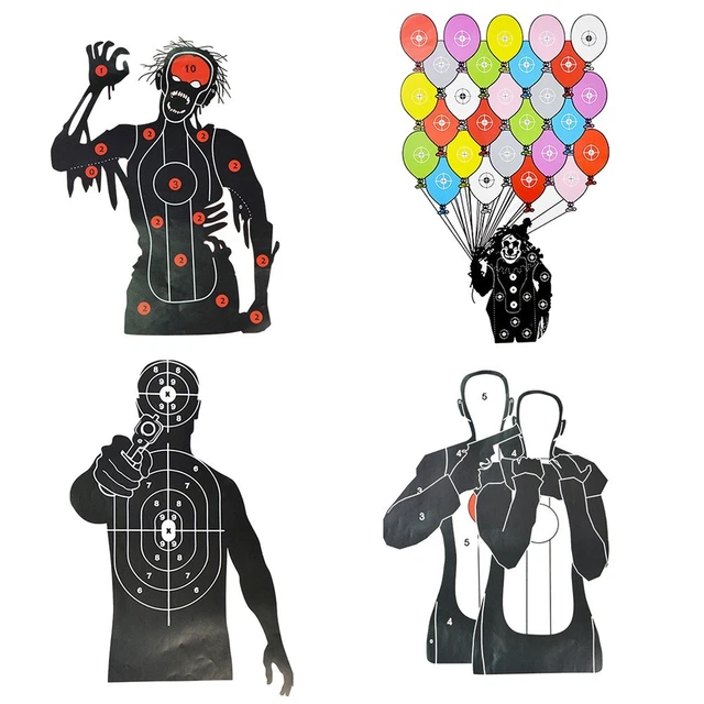 TARGET PAPER CLOWN Balloon For Hunting Practice Head Chest Ring Outdoor ...