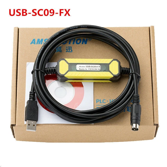 SUITABLE FOR MITSUBISHI Plc Programming Cable FX3U/1N/2N/1S Series USB ...