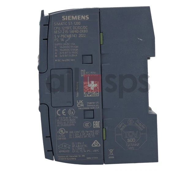 SIMATIC S7-1200F, CPU 1215 Fc, Dc/Dc/Dc - 6Es7215-1Af40-0Xb0 (Us) EUR ...