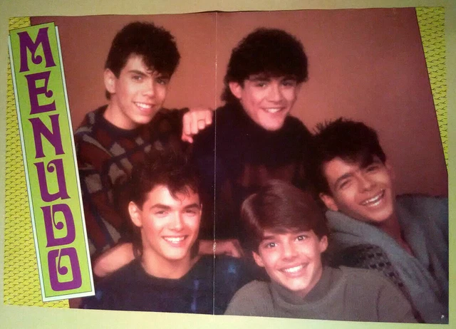 MAGAZINE PINUP CENTERFOLD~ MENUDO w Ricky Martin ~1980s ~~Back- KIRK ...