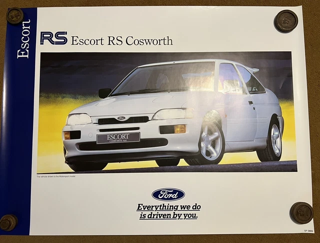 ORIGINAL FORD RS Escort Cosworth DEALER POSTER PART SVE BROCHURE £185. ...