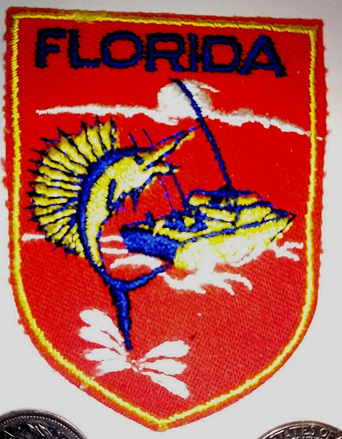 VINTAGE FLORIDA MARLIN Fishing Boat Patch Badge Crest $9.80 - PicClick CA