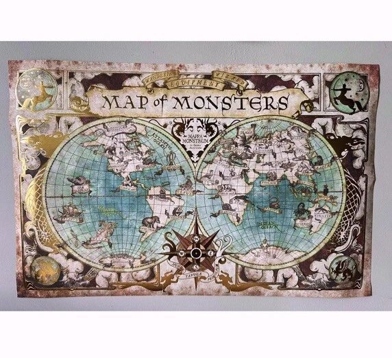 HARRY POTTER MAP of Monsters from Wizarding Trunk Magical creature box ...