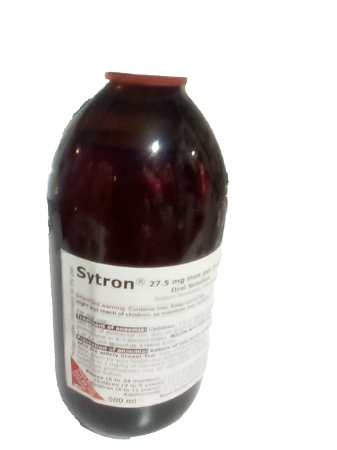 SYTRON LIQUID IRON supplement 27.5mg per 5 ml sugar free 500ml £15.00 ...