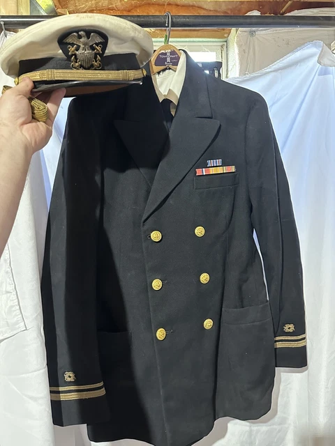 WW2 US NAVY Engineer OFFICERS Uniform Jacket, Pants, Shirt, Hat and Tie ...