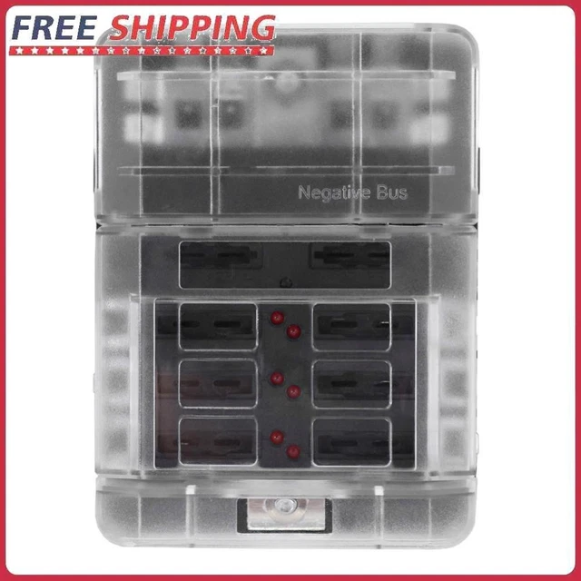 CAR RV YACHT DC 32V 6-Way ATP/ATC/ATO Blade Fuse Box + 12P Negative ...