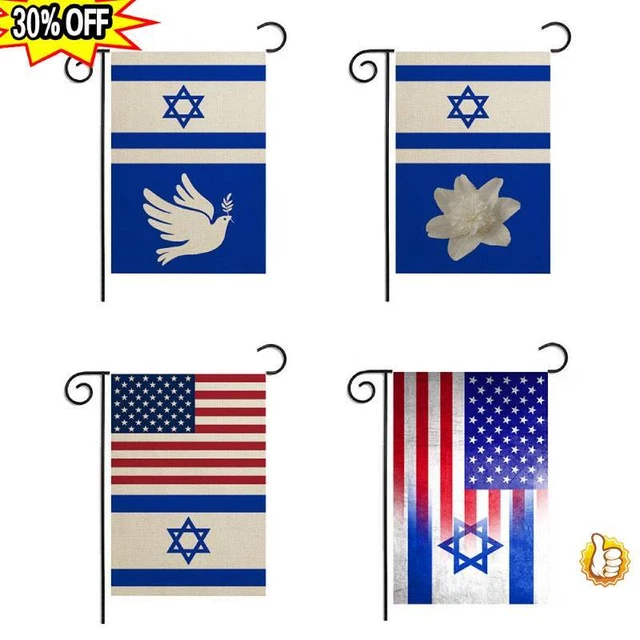 DOUBLE SIDED USA Israel-Flag Israeli National Flags 12 "x18"-- £3.92 ...