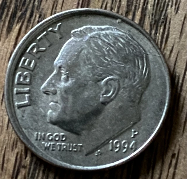 1994-P 10C ROOSEVELT Dime Struck Off Center £29.69 - PicClick UK