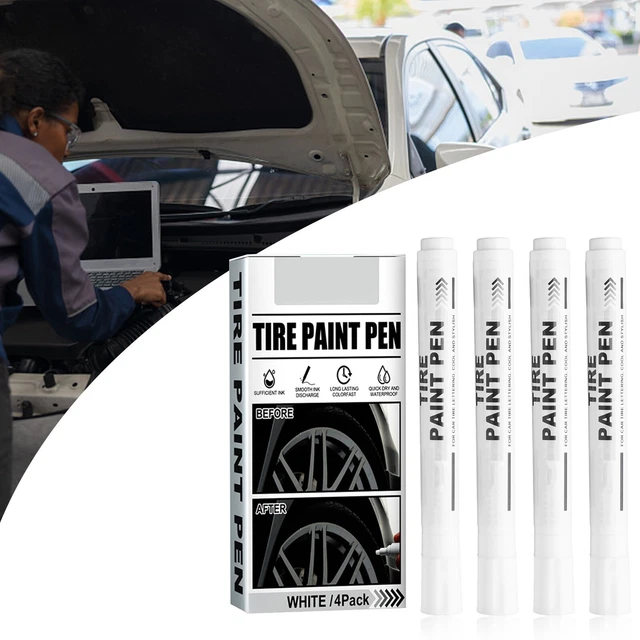 4*-WHITE PAINT MARKER Pen For Car Tyre Drawing Art Craft Permanent ...