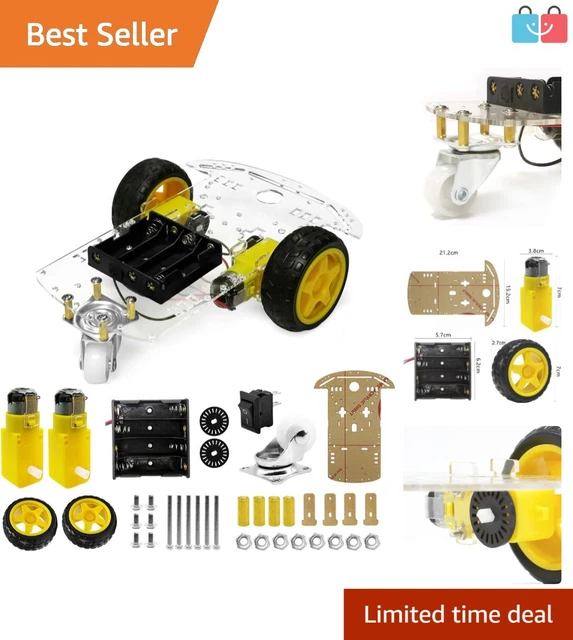 DIY 2WD ROBOT Car Chassis Kit with Speed Encoder for Arduino ...