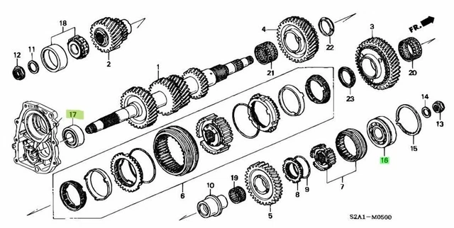 HONDA GENUINE OEM S2000 AP1 AP2 00-09 Transmission Gearbox Bearing 4pcs ...