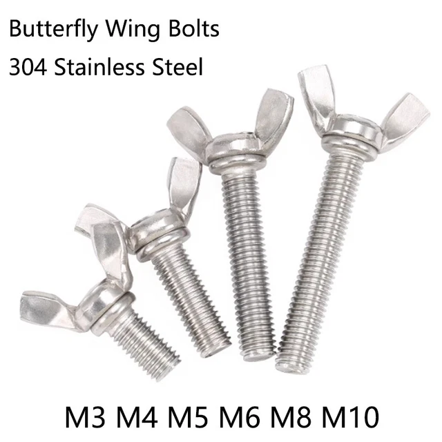 BUTTERFLY WING BOLTS M3 M4 M5 M6 M8 M10 A2 Stainless Steel Nuts Thumb ...