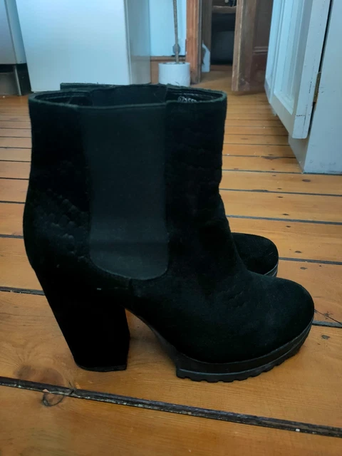 Ladies Black Suede River Island Ankle Boots £6 00 Picclick Uk