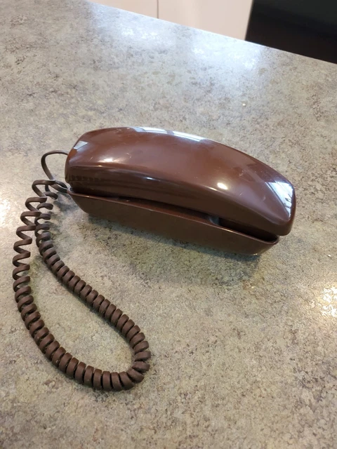 VINTAGE WESTERN ELECTRIC TRIMLINE Brown Push Button Telephone ~ Tested ...