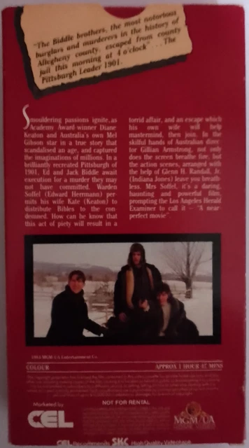 MRS. SOFFEL VHS Mel Gibson Diane Keaton CEL Video box 1984 based on ...