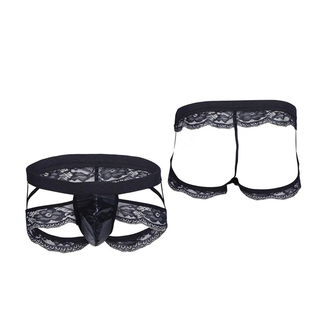 SEXY BLACK LACE Pouch Bikini Underpants for Men's Underwear in Black ...
