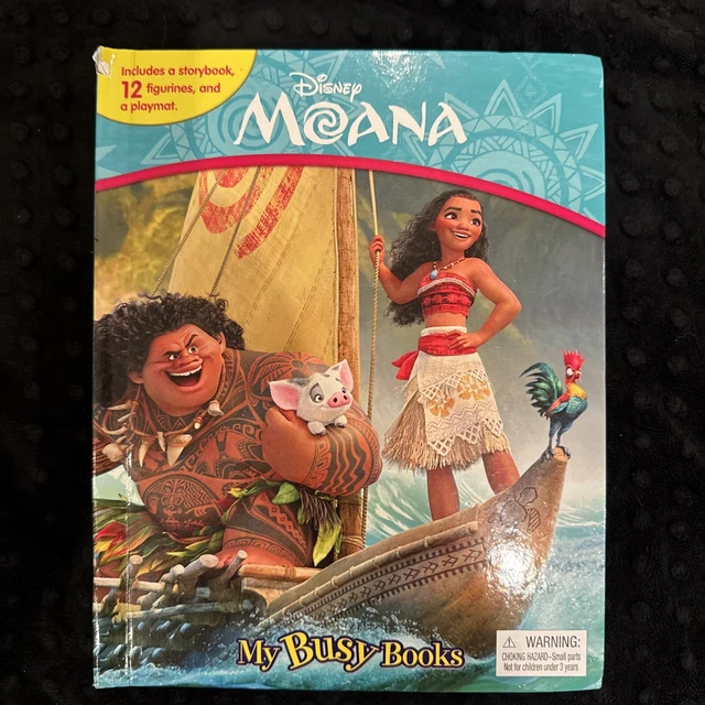 DISNEY MOANA MY Busy Book - Includes Storybook Figurines and Playmat £ ...
