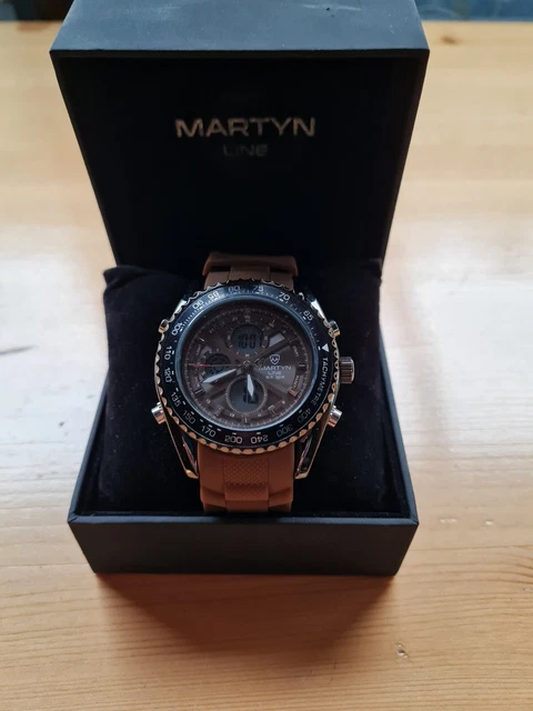 MARTYN LINE DUAL Time Chronograph WATERPROOF S.Steel Neu Preis ...