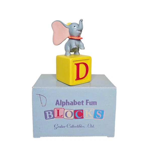 DISNEY DUMBO FIGURINE Grolier Alphabet Fun Block D is for Dumbo ...