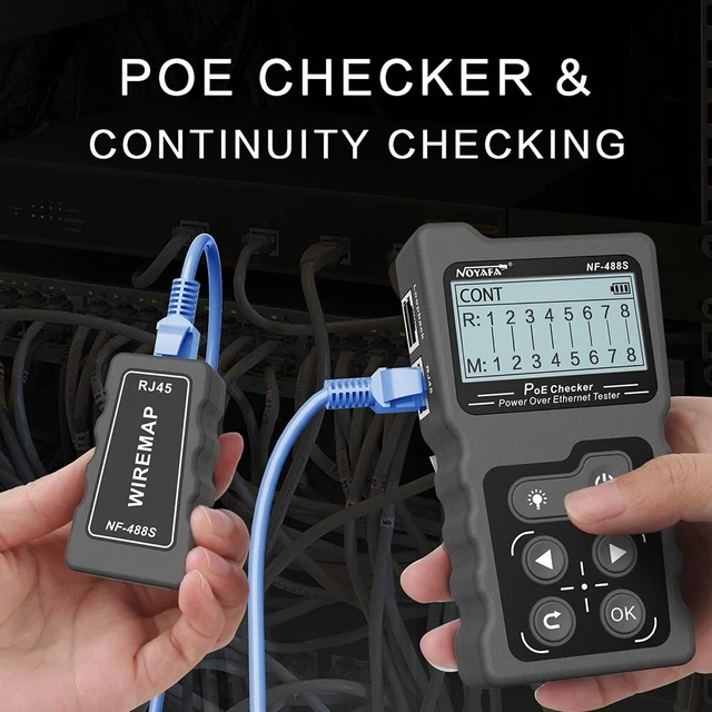 NF-488 POE CHECKER Test Power Over Ethernet Cat5 Cat6 Lan Tester ...