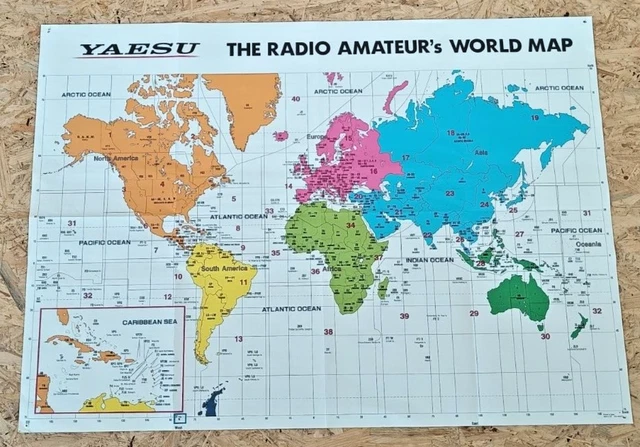 YAESU AMATEURFUNK WOLD MAP, Karte Weltkarte, Amateurfunk, CB-Funk EUR 6 ...