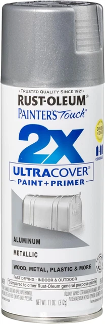 SILVER RUST-OLEUM AMERICAN Accents 2X Ultra Cover Metallic Spray Paint ...