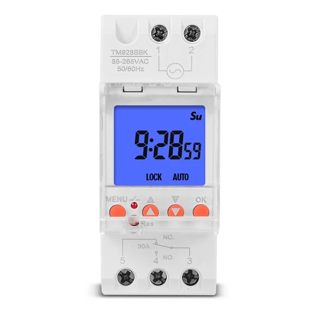 LCD DISPLAY PROGRAMMABLE Timer Switch with Backlit Time Relay for ...