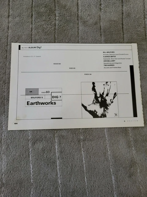 TPQM4 ADVERT 5X8 Earthworks : 'Dig' Album £5.99 - PicClick UK
