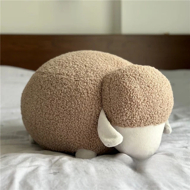 CUTE CARTOON WHITE And Brown Sheep Plush Doll Pillows For Home Decor ...