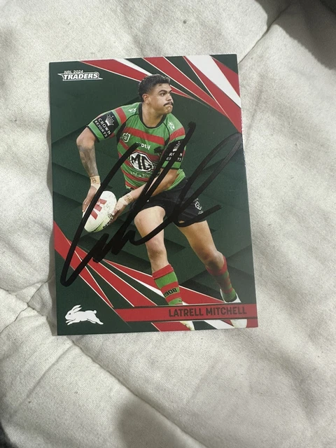 SIGNED LATRELL MITCHELL South Sydney Rabbitohs 2024 NRL Traders Card ...