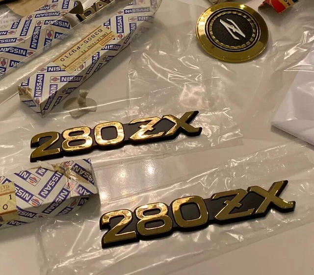 NEW ORIGINAL DATSUN 280ZX by Nissan Gold plastic (Three) emblems, OEM ...