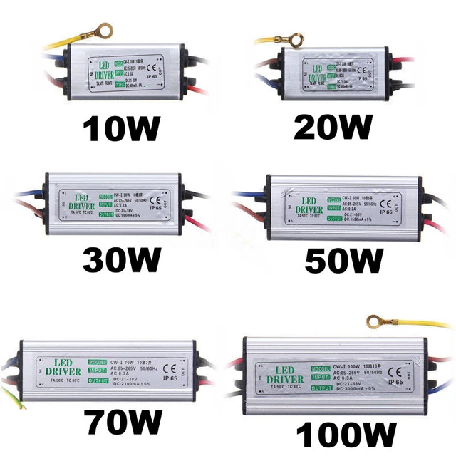 LED DRIVER TREIBER Trafo Power Supply Fluter 10W 20W 30W 50W 70W 100W DC 12V 36V EUR 3,92 ...