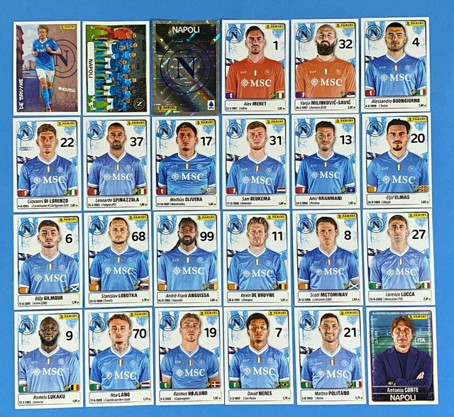 FIGURINE CALCIATORI PANINI 2025-26 2026 Squadra Completa NAPOLI EUR 15 ...