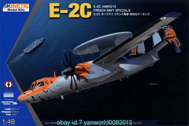 KINETIC K48122 1/48 SCALE E-2C HAWKEYE FRENCH NAVY SPECIALS MODEL KIT ...