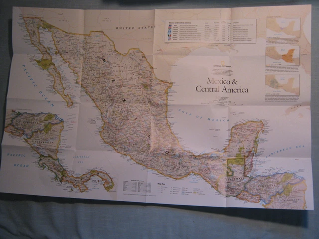Mexico and central america physical map