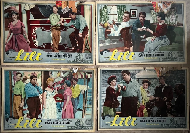 LILI-4 LOBBY CARD fotobuste originali-Leslie Caron,Mel Ferrer,Aumont ...