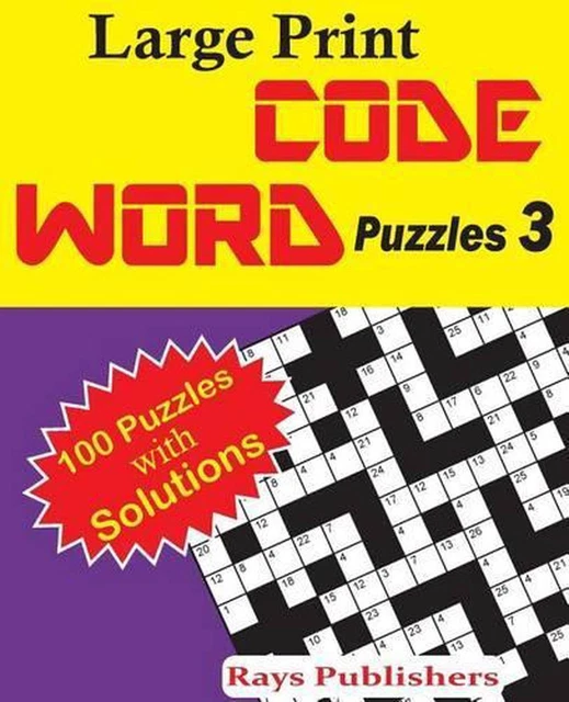 LARGE PRINT CODE Word Puzzles 3 by Rays Publishers (English) Paperback ...