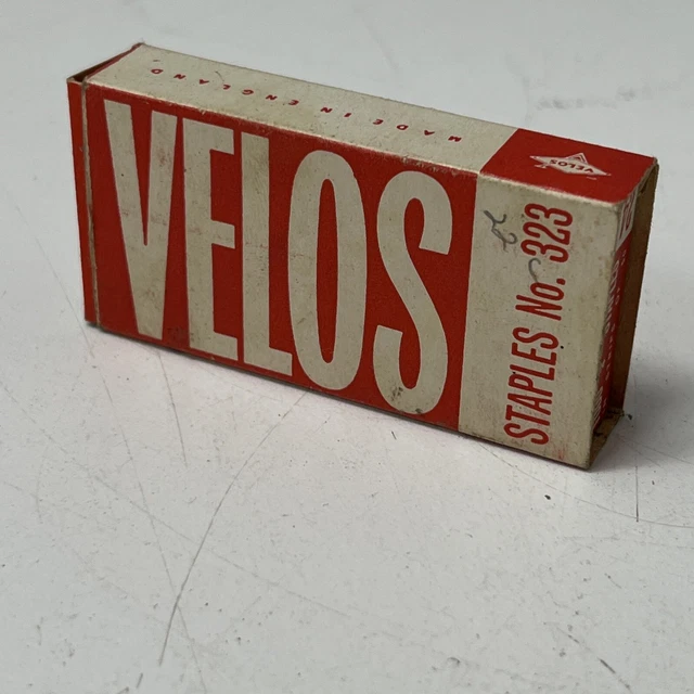 VINTAGE BOX STAPLES Velos England Advertise Office Pen Pencil $9.99 ...
