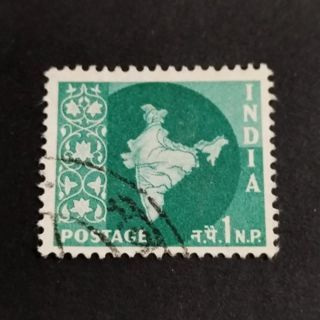INDIA MAP OF India 1np 1958-1963 Postage Stamp Early Very fine used LH ...
