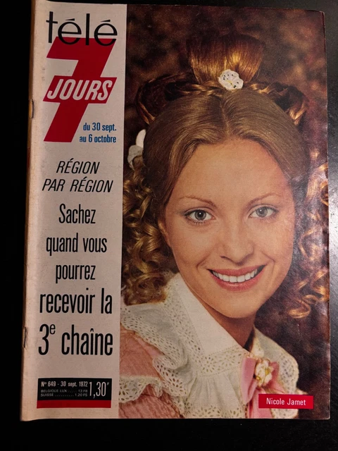 TELE 7 JOURS N ° 649 Nicole Jamet Fr3 1972 EUR 7,00 - PicClick FR