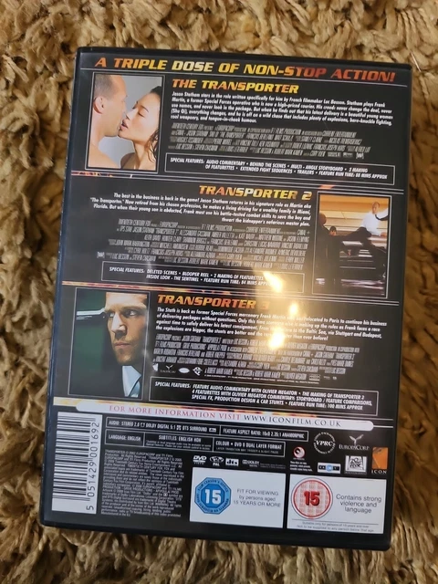 THE TRANSPORTER TRILOGY DVD Box Set Steelbook Edition starring Jason ...