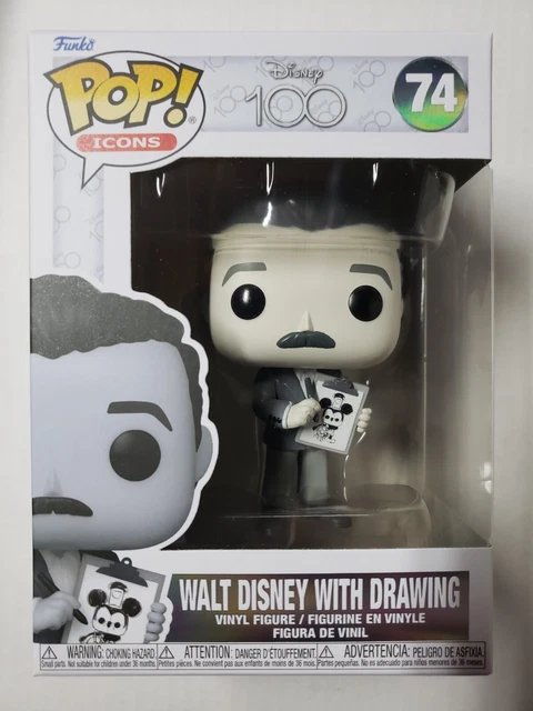 FUNKO POP DISNEY 100 #74 Walt Disney with Drawing Figurine Brand New IN ...