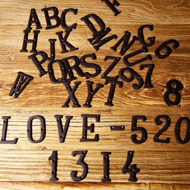 ANTIQUE CAST IRON 3D Dimensional Door Sign Numerical Symbols House Door ...