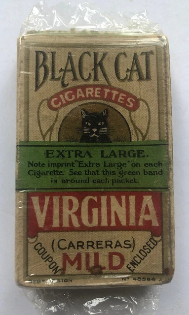 VINTAGE BLACK CAT Empty Cigarette Packet in the Original Cellophane £16 ...