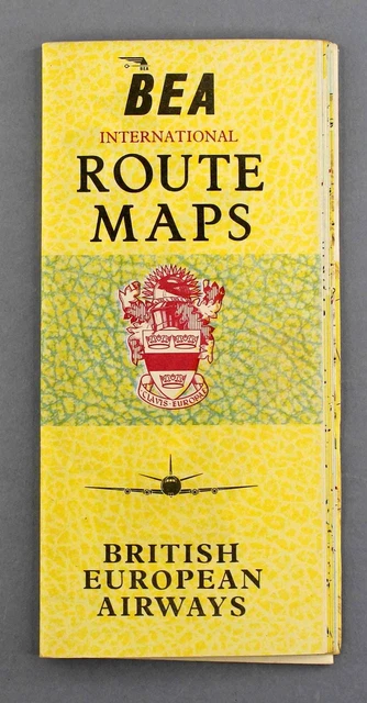 BEA BRITISH EUROPEAN Airways International Airline Route Map 1954 £19. ...