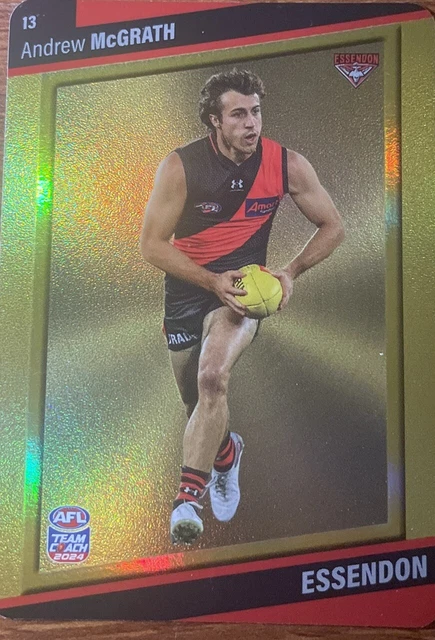 2024 AFL TEAMCOACH Essendon Gold Card Andrew McGrath 13 $7.00 - PicClick AU