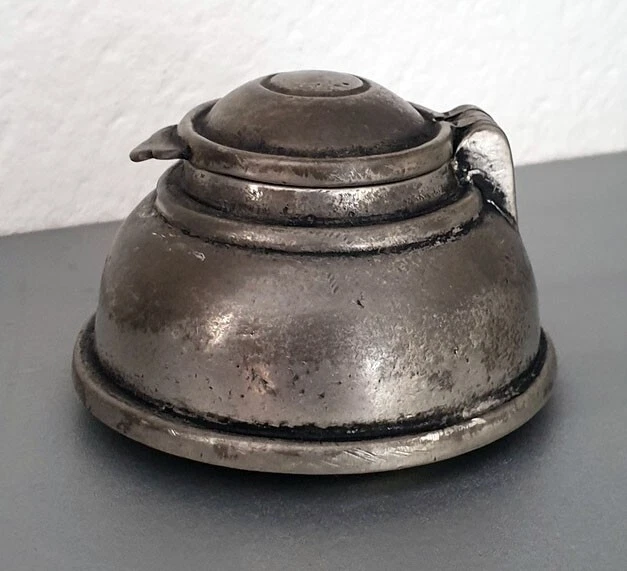 ENCRIER DE COLLECTION "Etain de la Fontaine Paris" Etain 99%. Vintage ...